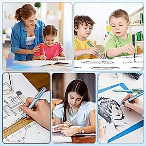 ALECPEA 4pcs Everlasting Pencil Infinite Pencil, Infinity Pencil with Eraser. Inkless Magic Pencils Eternal with 4pcs Replacement Nibs, Portable Reusable Erasable Writing Pencil