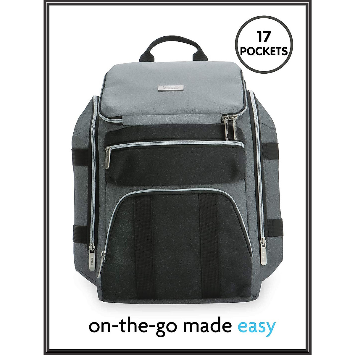 Baby Brezza Ultimate Changing Station Baby Diaper Bag Backpack - Extra Large Capacity Design with 17 Pockets, Perfect for 1 Baby or Twins, Grey