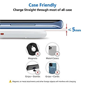 Battrii 2 Packs Wireless Charger,15W Fast Wireless Charging Pad Compatible with iPhone 14/14 Plus/14 Pro/14 Pro Max/13/SE 2022/12/11/X/8,Samsung Galaxy S22/S20,AirPods Pro 2(No A/C Adapter) White