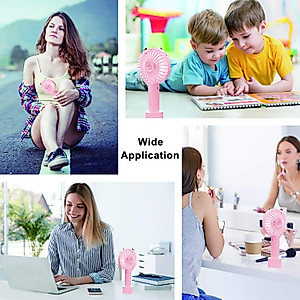 Mini Fan Handheld Fan, 3 in 1 Small Fan with 7 Colors LED Lights, 3 Adjustable Speeds, Rechargeable Battery Operated Fan for Kids, Girls and Women Outdoors or Home Office Use.