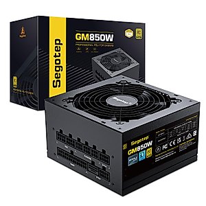 Segotep GM850 Power Supply 850W, PCIe 5.1 & ATX 3.1 Full Modular 80 Plus Gold Certified Gaming PSU for NVIDIA RTX 20/30/40/50 Series and AMD Graphics Cards