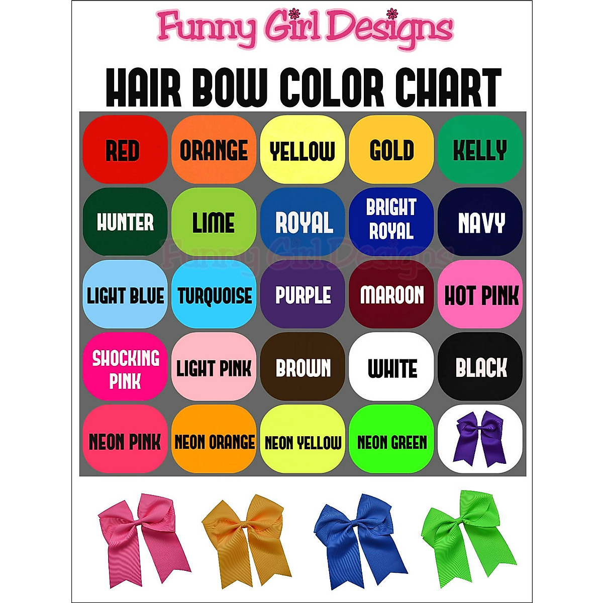 Design Your Own CUSTOM Jumbo Elastic Ponytail CHEER BOW with Your Team or School Colors Glitter Font! Great for Competitions 7.5 Inches Long From Funny Girl Designs