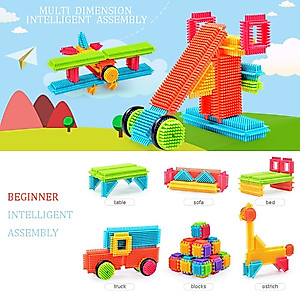 Teytoy 100 Pcs Bristle Shape Building Blocks Toy Set for toddlers Kids