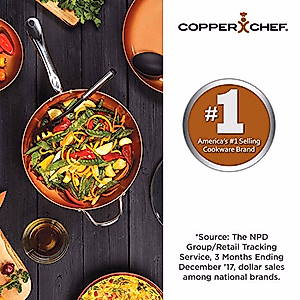 Copper Chef Cookware 9-Pc. Round Pan Set, Aluminum and Steel with Ceramic Non-Stick Coating Cookware Set, Includes Lids, Frying and Roasting Pans Accessories, Pots and Pans Set