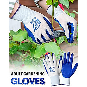 Honeydak 36 Pairs Gardening Gloves for Men Women Breathable Rubber Coated Garden Gloves Men Safety Work Gloves (Blue, Black)