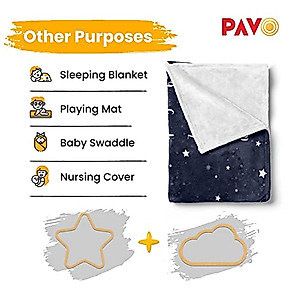Pavo Baby Milestone Blanket - Baby Monthly Milestone Blanket for Boys Girls - Sleeping Elephant Twinkle Little Star - Neutral First Year Growth Months Chart - Premium Shower Gifts for Newborn 60"x40"
