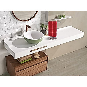 TocTen Hand Towel Holder Stand, T-Shape Hand Towel Rack for Bathroom Vanity Countertop, SUS 304 Stainless Steel Bath Towel Bar Stand with Heavy Duty Base (Brushed Nickel)