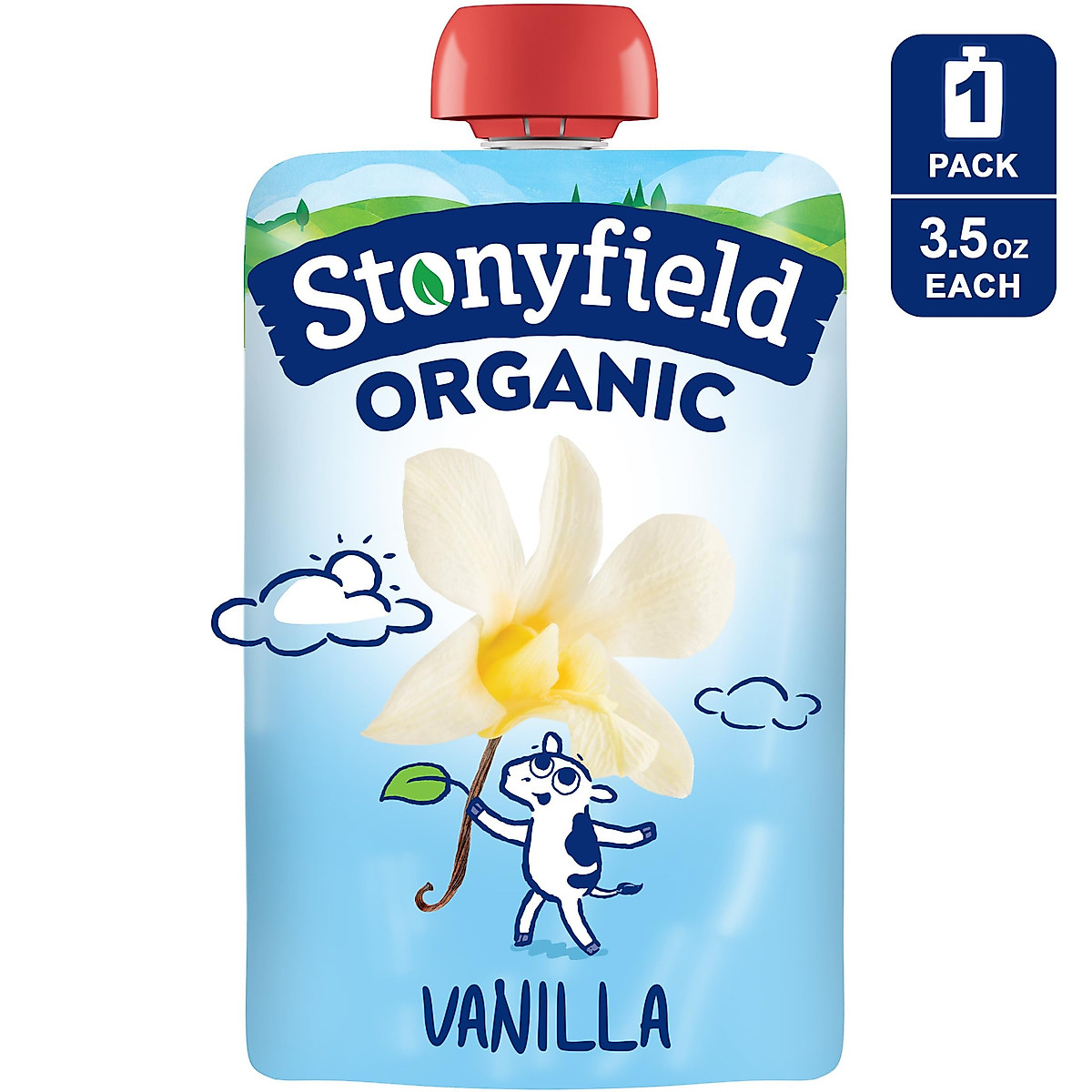 Stonyfield Organic Kids Vanilla Whole Milk Yogurt Pouch, 3.5 oz., Single Serving Snack