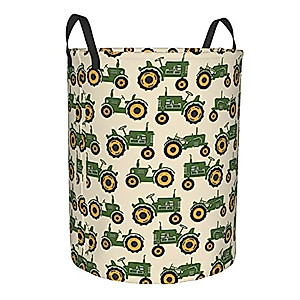Tractor Car Waterproof Foldable Laundry Basket Hamper Laundry Basket Storage Bag with Durable Handle for Office Bedroom Clothes Toys Gift Basket Medium