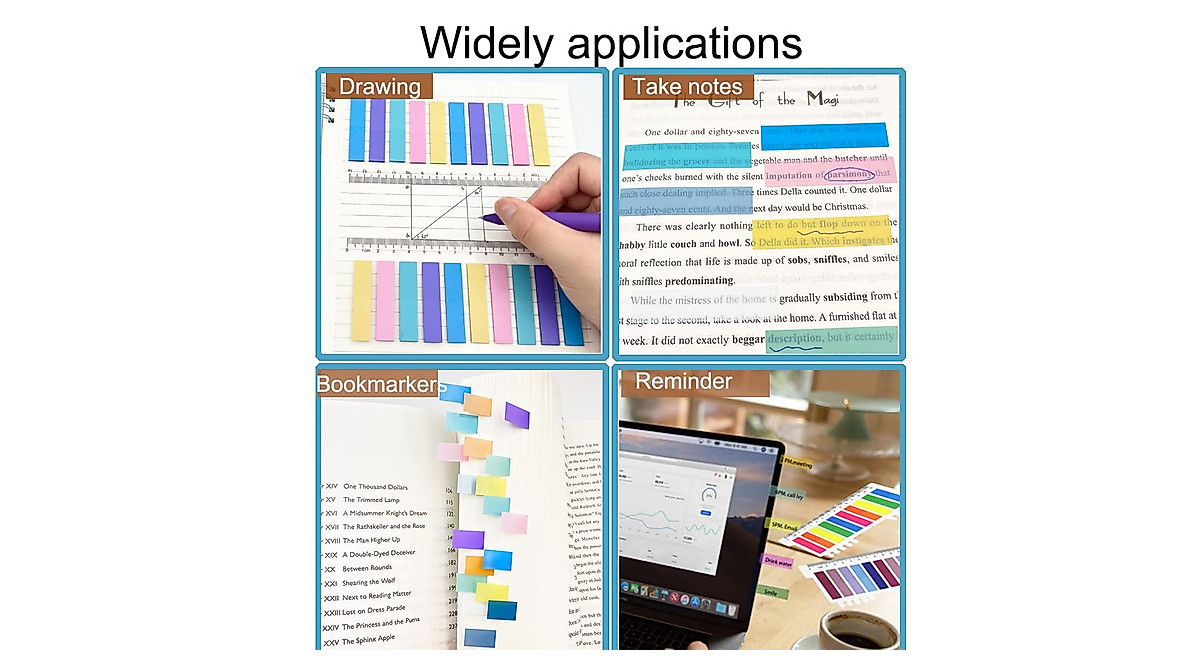 1750 Pcs Sticky Tabs Set for Organizing & Highlighting