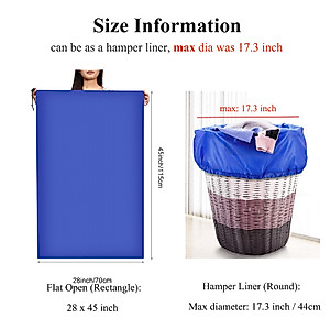 OTraki Large Heavy Duty Laundry Bag Drawstring Laundry Bag 28 x 45 inch / 70 x 115cm Dirty Clothes Organizer XL Travel Laundry Sack Hamper Replacement Liner for Home Dorm Camp Trip College Blue, 1Pcs