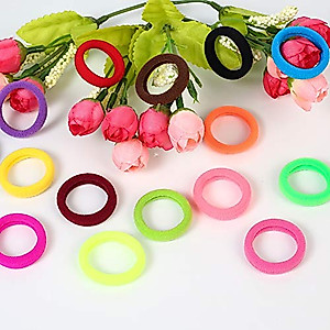 QRTVI 120 Pcs Baby Hair Ties, Cotton Toddler Hair Ties for Girls and Kids, Multicolor Small Seamless Hair Bands Elastic Ponytail Holders(15 Colors)