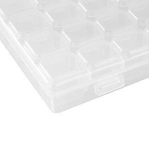 ZJchao Plastic Craft Organizer Case, 56 Grids Nail Decoration Storage Box Diamond Painting Boxes Bead Organizer Embroidery Accessories Containers for Art Craft Beads Container Collection Plastic Case
