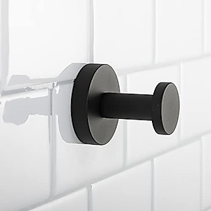 Italia Florence Series Minimalist Robe Hook in Matte Black