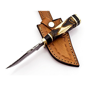 UK UNIQUE SHARP KNIVES Handmade Damascus Steel Small skinner knife SK-2021 Beautiful Handle