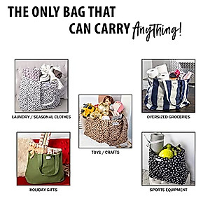 Foundry by Fit + Fresh, All The Things Tote Bag, Luggage, Travel Duffle Bag, Weekender Bags for women, and Beach Bag, B&W Dot extra large