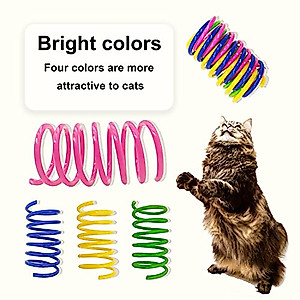 AGYM Cat Spring Toys, 20 Packs Spiral Spring for Indoor Cats, Colorful & Durable Plastic Spring Coils Attract Cats to Swat, Bite, Hunt, Interactive Spring Toys for Cats and Kittens