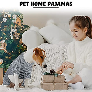 2 Pcs Dog Sweaters Knitted Puppy Pajamas Cat Sweater Pullover for Dogs Thermal Doggie Winter Clothes Christmas Holiday Knitwear Pet Apparel for Small Medium Dogs Puppies, Pink and Grey (Large)