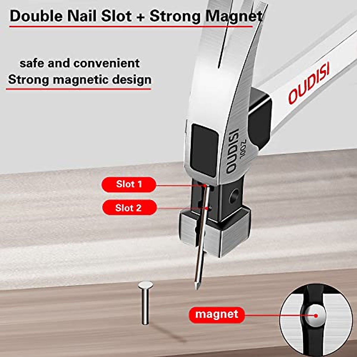 OUDISI Claw Hammer, Frame Hammer With Magnetic Nail Remover is Forged From High Carbon Steel, Rust-Resistant, Impact-Resistant, High-Hardness Hammer TX-A1