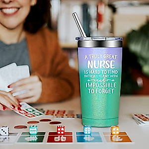 DOEARTE Nurse Gifts - A Truly Great Nurse is Hard to Find - Nurse Appreciation Gifts - Nurse Week, Nurse Day, Graduation, Christmas Gifts for Women - 20oz Nurse Tumbler