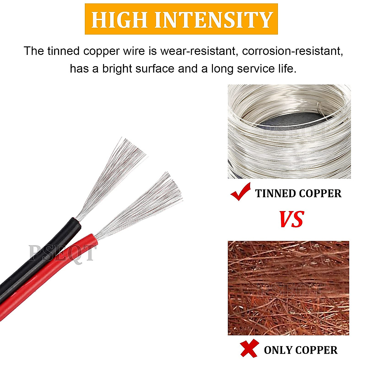 PSEQT Marine Boat LED Lights Wire, 100ft/30M 22AWG 2pin Extension Cable Wires Cord for 3528 5050 5630 Led Strip Light for Pontoon Boat Kayak Stern Anchor Courtesy Navigation Bow