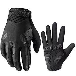 INBIKE Cycling Gloves Gel Bike Gloves for Men Full Finger Bicycle Gloves with Shock-Absorbing Pad Black Large