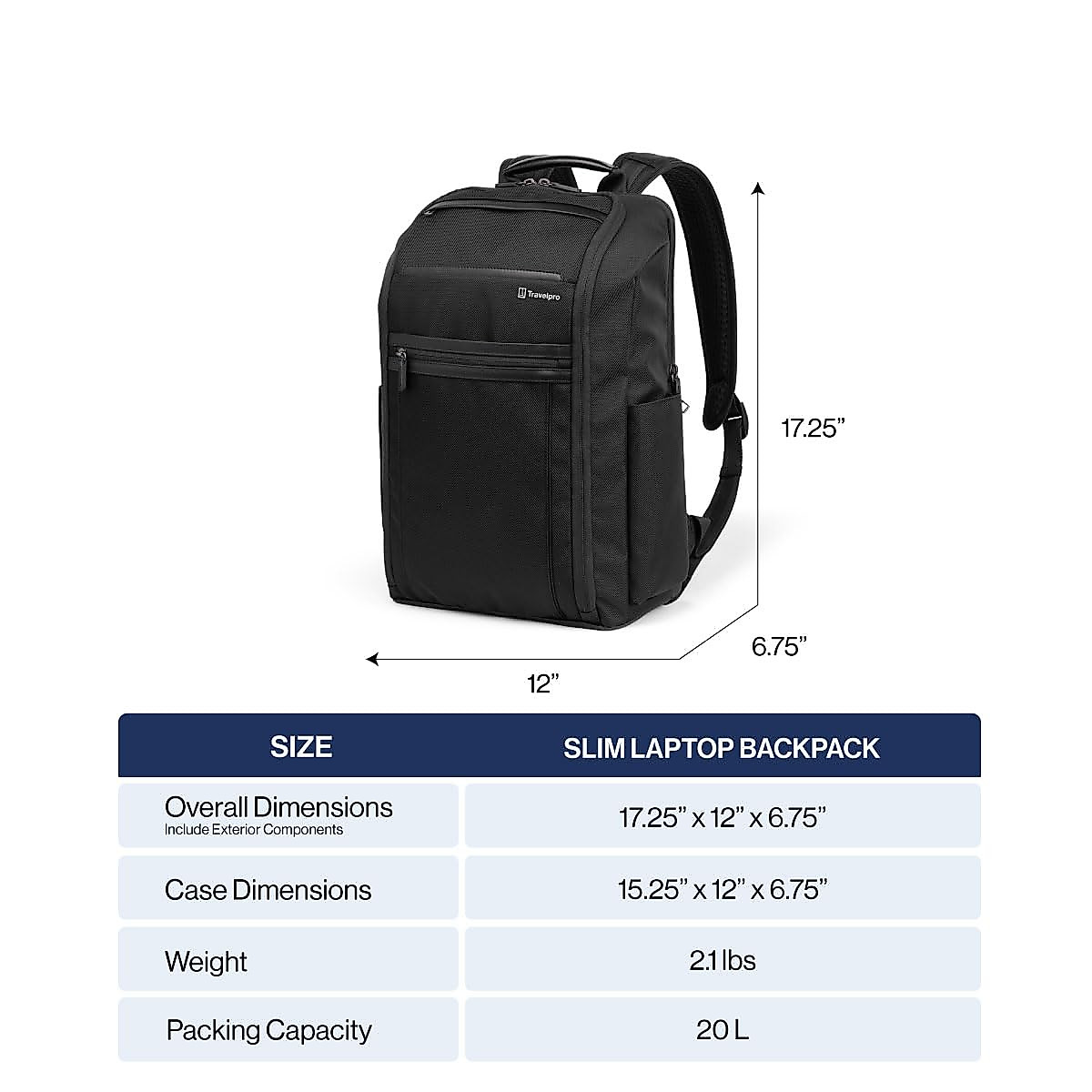 Travelpro Crew Executive Choice 3 Slim Backpack fits up to 15.6 Laptops and Tablets, Men and Women, Water-Resistant, Titanium Grey