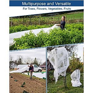 Homoda Plant Covers Freeze Protection Large, 60''W x 70''H Shrub Covers with Zipper and Drawstring, Frost Cloth for Winter, Outdoor Plant Blankets for Cold Weather