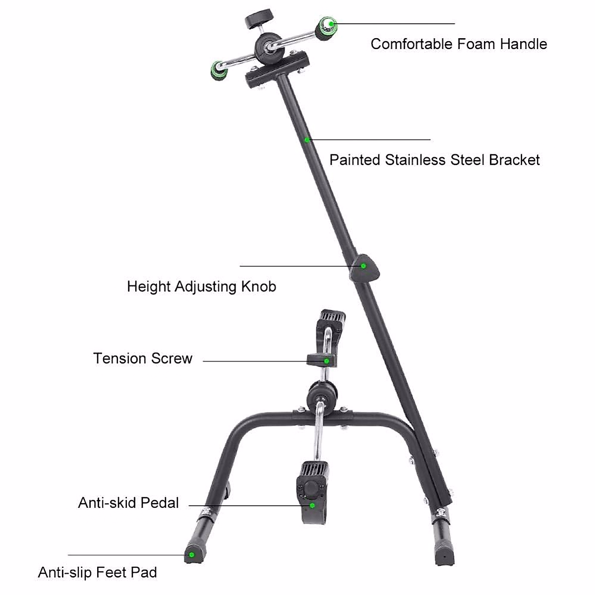 Exercise Bike, Adjustable Pedal Exerciser Hand Arm Leg Peddler Indoor Cycling Fitness Equipment with Non-slip Feet Pad and Pedal for Seniors Elderly Home Gym Total Body Workout