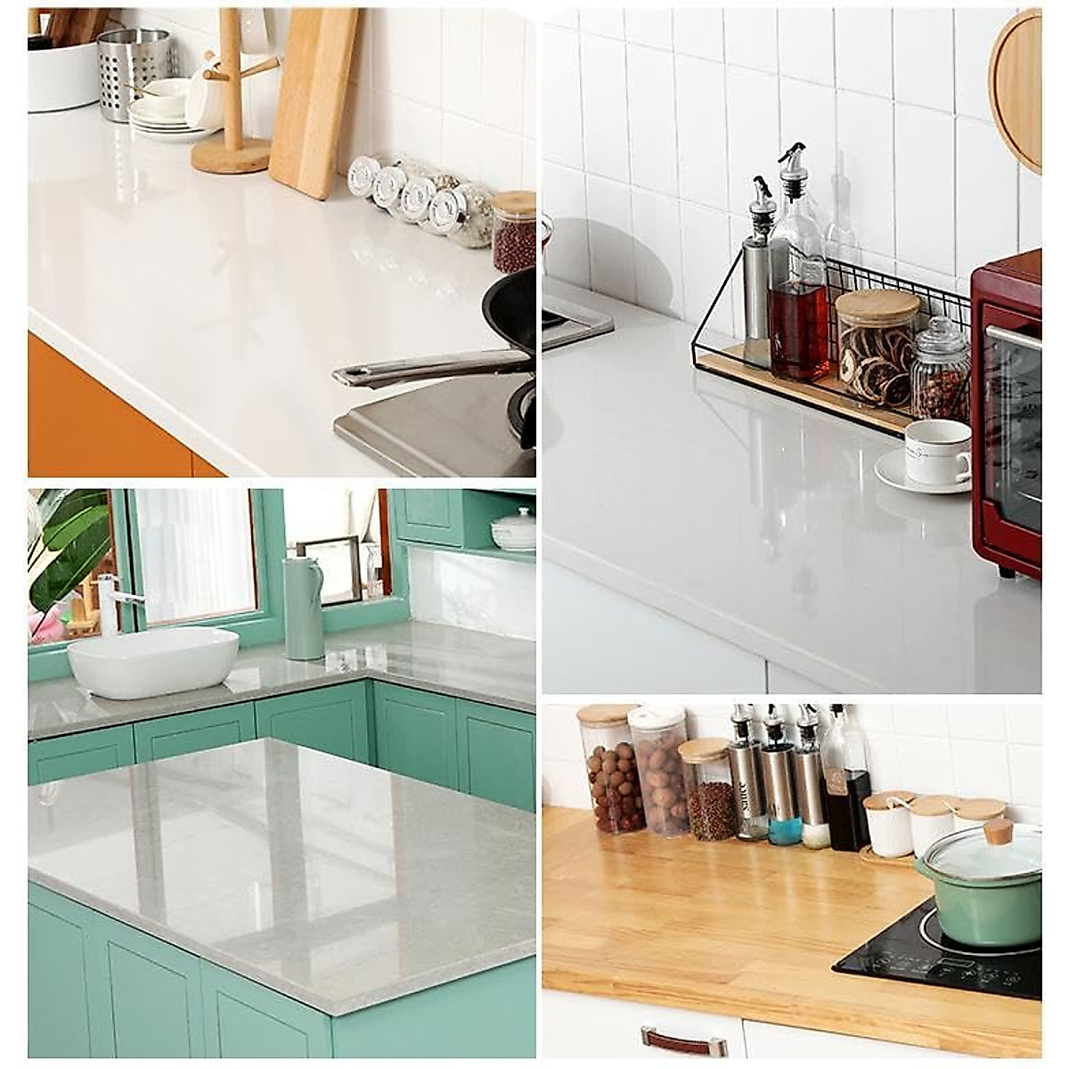 Clear Contact Paper Roll 17.7'' x 118'' Clear Glossy Self-Adhesive Film Cover Removable Protective Film Transparent Waterproof Liners Drawers Shelves Kitchen Cabinets Desks Fridge Roll