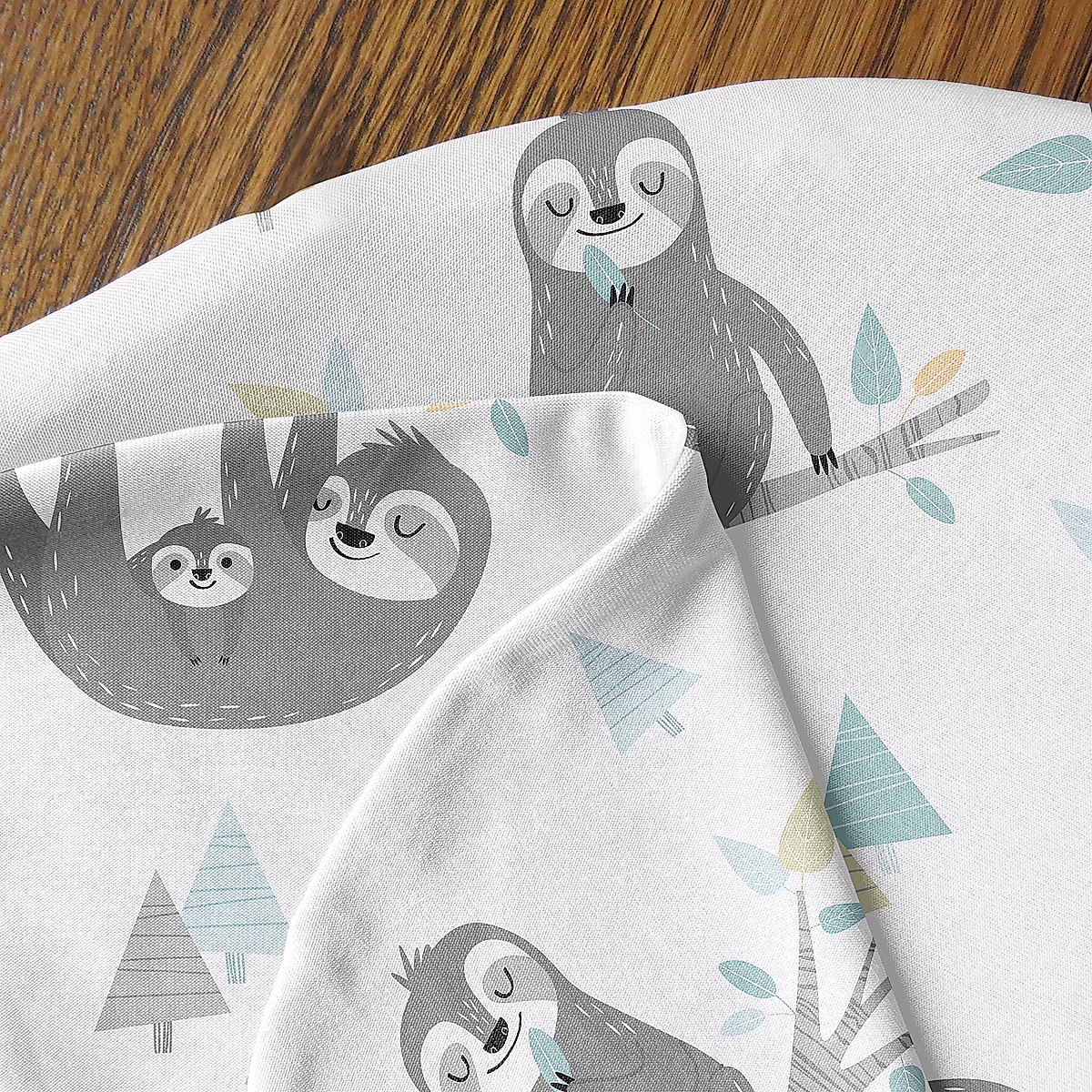 Sweet Jojo Designs Blue Jungle Sloth Baby Boy or Girl Cocoon and Beanie Hat Set Jersey Stretch Knit Sleeping Bag Infant Newborn Nursery Sleep Wrap Sack - Turquoise Grey Green Botanical Rainforest Leaf