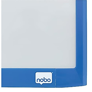 Nobo 1903816 Mini Magnetic Whiteboard with Coloured Frame, Dry Wipe, Wall Mountable, Includes Whiteboard Pen, Magnets, Eraser & Foam Adhesive Mounting Pads,Light Blue,216 x 280 mm