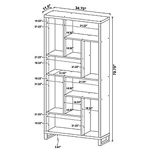 Coaster Home Furnishings Delwin 10-Shelf Bookcase Antique Nutmeg