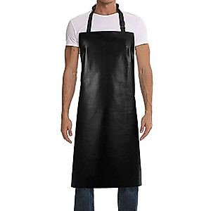 Homsolver Waterproof Apron,35" Heavy Duty Rubber Vinyl Dishwashing Apron,Lab Industrial Chemical Butcher Apron,Dish Apron