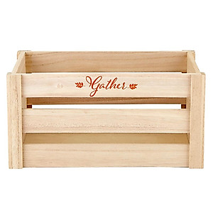 Storage Boxes - Heartfelt Collection - Set of 2 Farmhouse Style Nesting Wood Storage Crates, Small and Large, Grateful