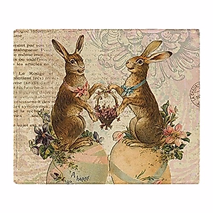 CafePress Vintage French Easter Bunnies Throw Blanket Super Soft Fleece Plush Throw Blanket, 60"x50"