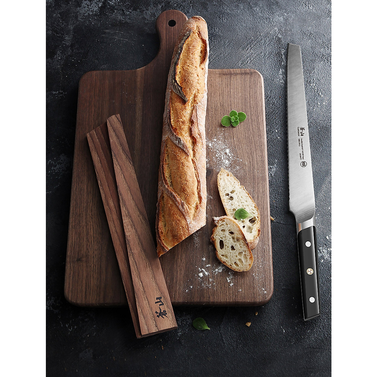 Cangshan 1021516 Solid Ash Wood Magnetic ANCHOR Knife Sheath Only for 10.25-Inch Bread Knife