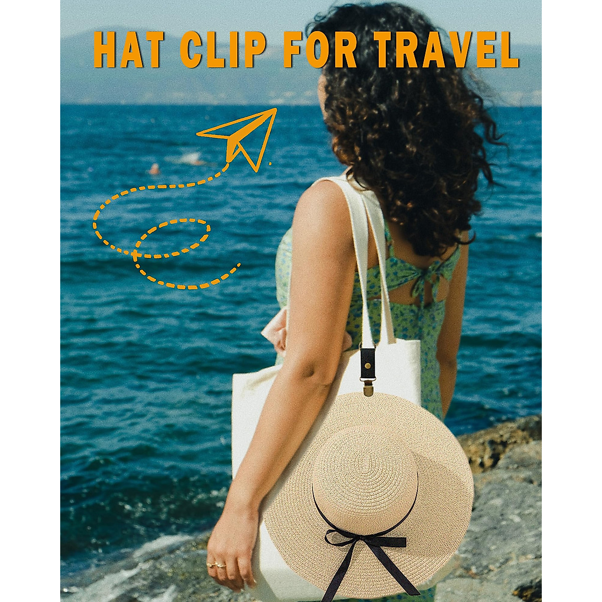 3 PCS Hat Clip for Travel, Portable Leather Clips for Holding Cap on Bag, Travel Hat Clip for Purse Backpack Luggage (3PCS Black)