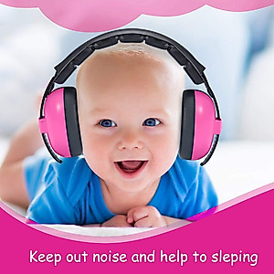 CHAMPS Baby Ear Muffs, Baby Earmuff Noise Protection Reduction Headphones for 0-3 Years Babies, Toddler, Infant, Safety Hearing Ear Muff Shooting Range Hunting Season [Pink]