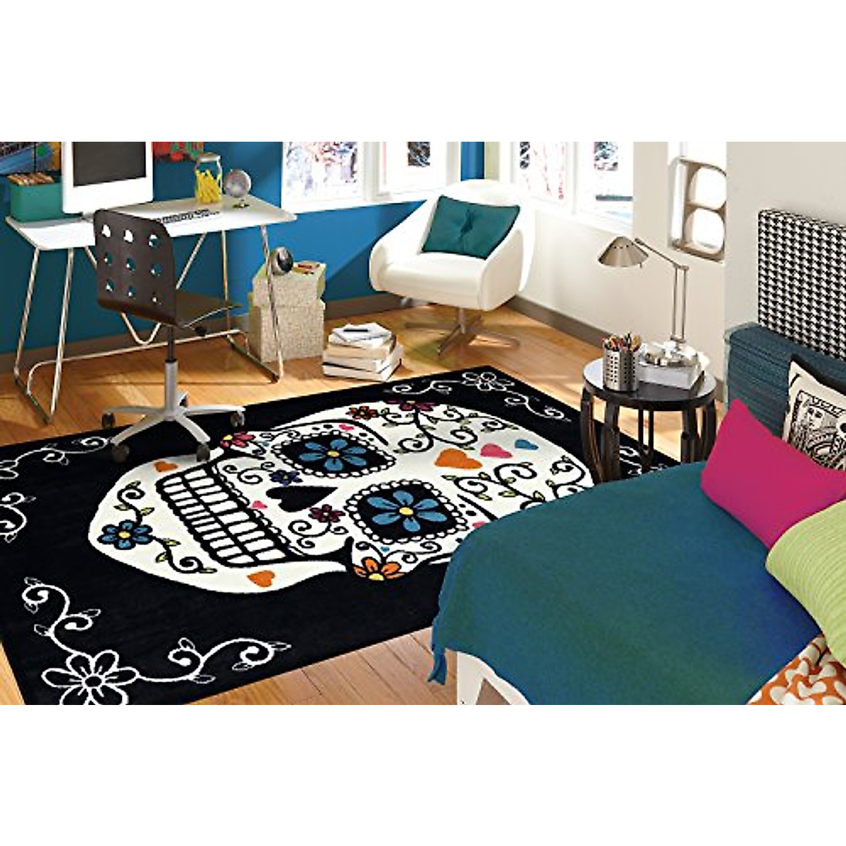 Mohawk Home Playroom Kids ,Sugar Skull Rainbow (5' x 8')