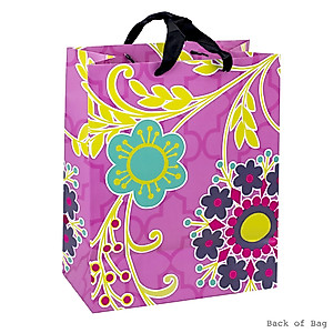 Hallmark 13" Large Gift Bag with Tissue Paper (Purple Flower with Gem) for Birthdays, Mothers Day, Bridal Showers, Baby Showers or Any Occasion