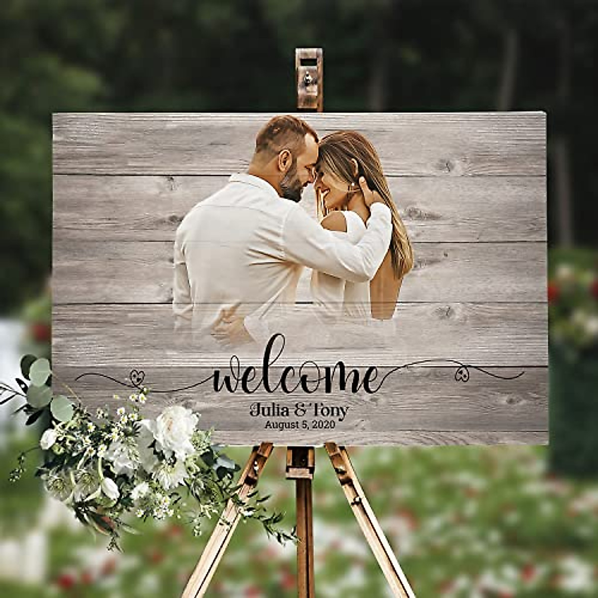 Rustic Wedding Welcome Sign | Custom Portrait from Photo | Wood Wedding Signs | Wedding Gift | Wedding Illustration | Wedding Decoration