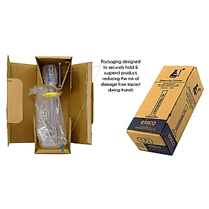 EISCO Graduated Cylinder, 1000mL - ASTM, Class A Tolerance ±3.00mL - Protective Collar, Hexagonal Base - Blue Graduations - Borosilicate 3.3 Glass