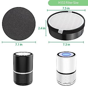 Laukowind for LEVOIT LV-H132 Replacement Filters, Compatible with LV-H132 3-in-1 Nylon Pre-Filter, High-Efficiency Activated Carbon True Filters, Part LV- H132-RF, 4 Pack