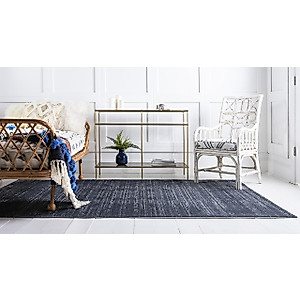 Unique Loom Jill Zarin Uptown Collection Area Rug - Madison Avenue (8' x 10' Rectangle, Navy Blue/ Ivory)