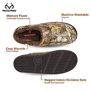 Realtree Boy's Memory Foam Moccasin House Slipper Indoor/Outdoor, Camo Clog, Small