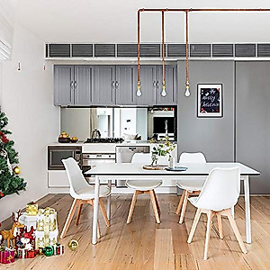 Yaheetech Chairs for Dining Room Dining Chairs DSW Chair Accent Chair with Beech Wood Legs Modern Mid Century Eiffel Inspired Chair Dining Room Chairs Set of 4 Kitchen Chairs White,4Pcs