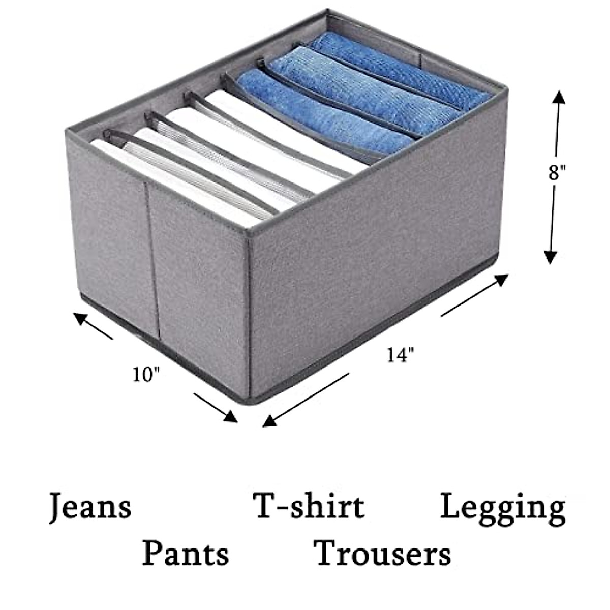 Clothes Drawer Organizer, 7 Grids Wardrobe Clothes Organizer for Weekly Clothes Organizer for Kids Stackable Jean Sweater Pants Organizer for Closet Sturdy Not Easy To Deform