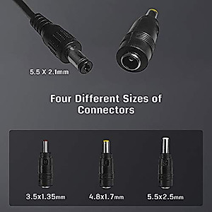 UL Listed 15V 2A Power Supply, 100-240V AC to 15VDC 2000mA Wall Charger Replacement Adapter with 5.5mm x 2.1mm /2.5mm, 3.5 x 1.35mm, 4.8mm x 1.7mm Output Jack for AIMTOM SPS-155 and Small Electronics