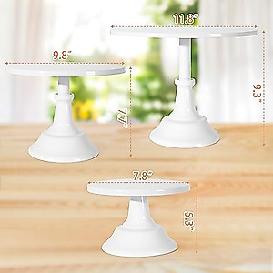 saiguomi 3Pcs Cake Stand, White Round Cupcake Stand 8/10/12Inch Dessert Display Stand Cupcake Holder Pastry Serving Plate for Baby Shower Wedding Birthday Party Celebration Home Decoration